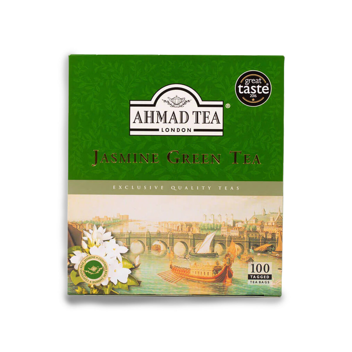 Ahmed Tea Jasmine Green Tea Bags 100 bags – DamasGate.store